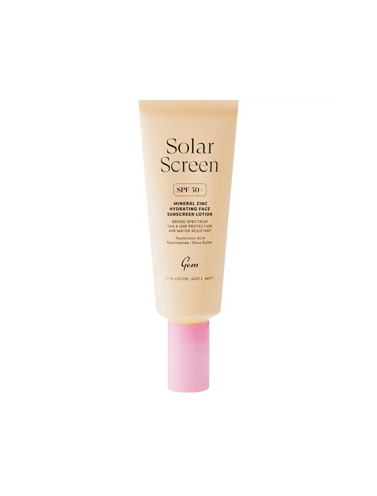 GEM Solar Screen SPF50+ Mineral Face Sunscreen | Clean Nectarine AU